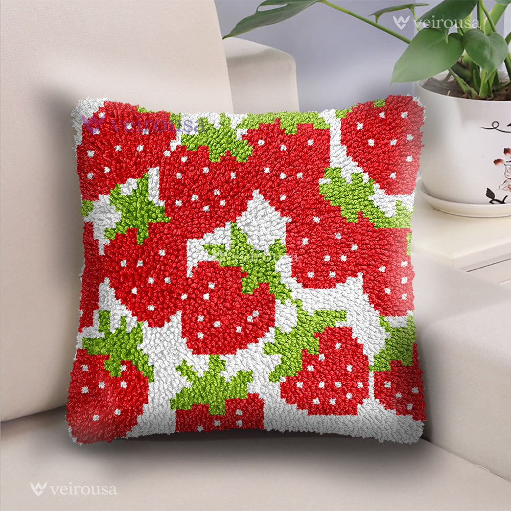 Fruit Design Latch Hook Pillow Kit| DIY Cushion & Rug Set for Adults ...
